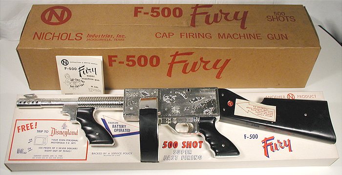 F-500 Fury Cap Firing Toy Machine Gun - Nichols Cap Guns